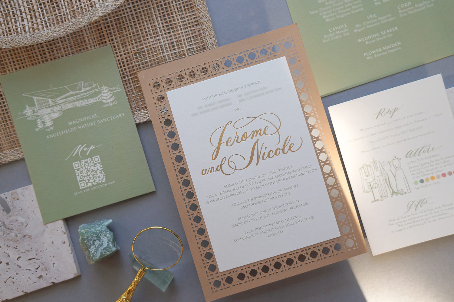 Foil Stamped Names Filipiniana Suite / Tagaytay – Ink Scribbler