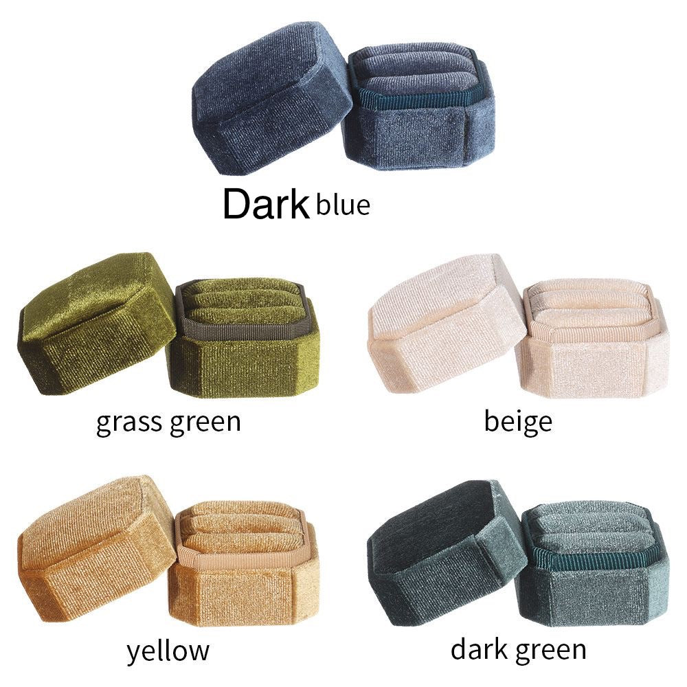 Velvet Ring Box - Double Slot Octagon - Ink Scribbler