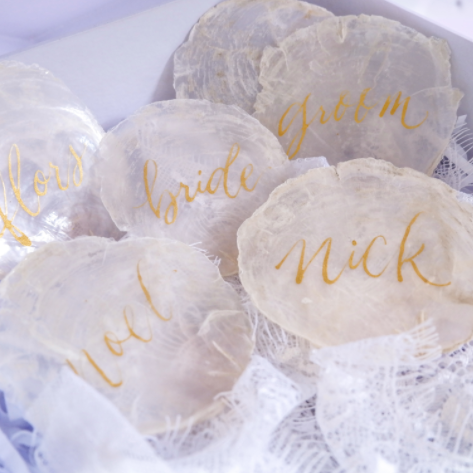 Calligraphy on Shells – Ink Scribbler