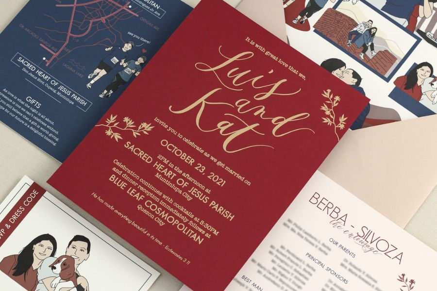 Navy Blue and Burgundy Bespoke / Manila – Ink Scribbler