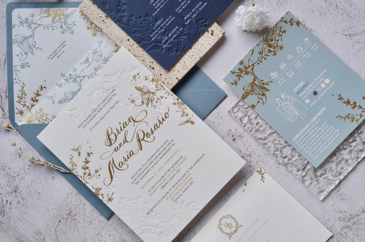 Blue Secret Garden in Custom Foil Stamp Mix / Davao – Ink Scribbler