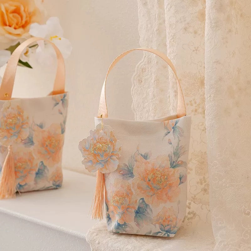 Peonies Mini Tote - Ink Scribbler