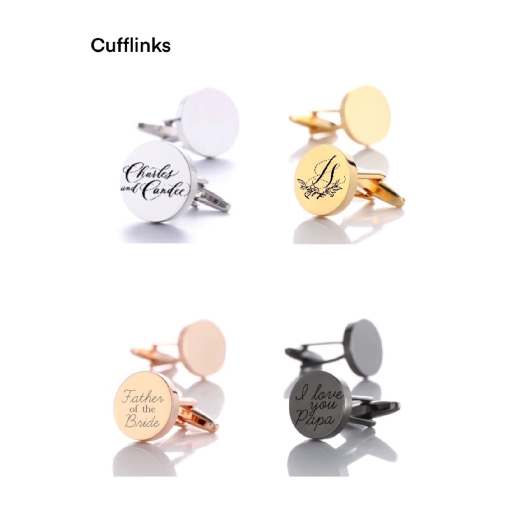 Engraved Cufflinks - Ink Scribbler