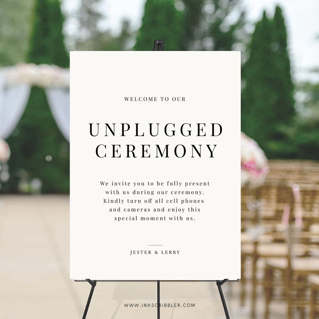 Unplugged Ceremony Signage - Ink Scribbler